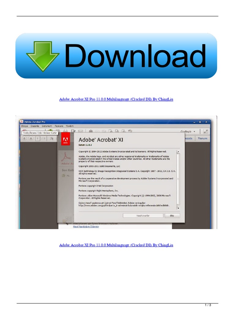 Adobe Acrobat XI Pro 1100 Multilanguage Cracked DLL by ChingLiu PDF | PDF | Computing | Computer ...