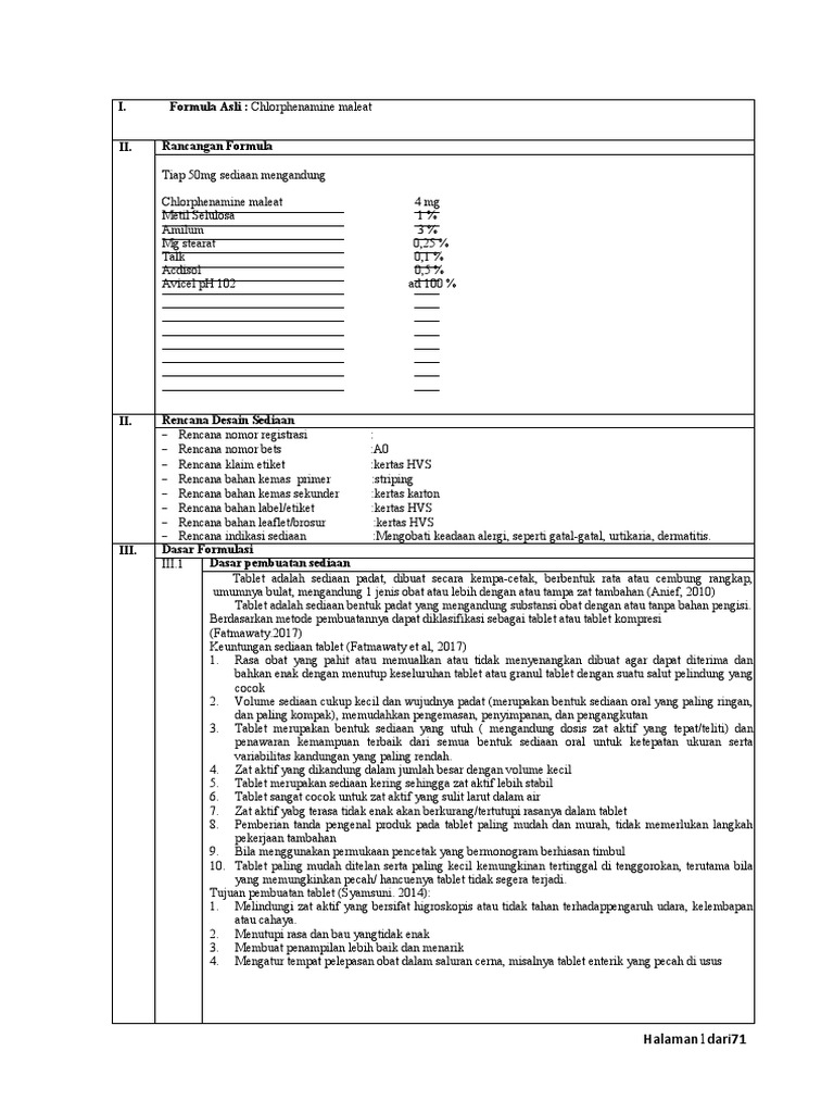 Kelompok 4 Formula Tablet CTM | PDF