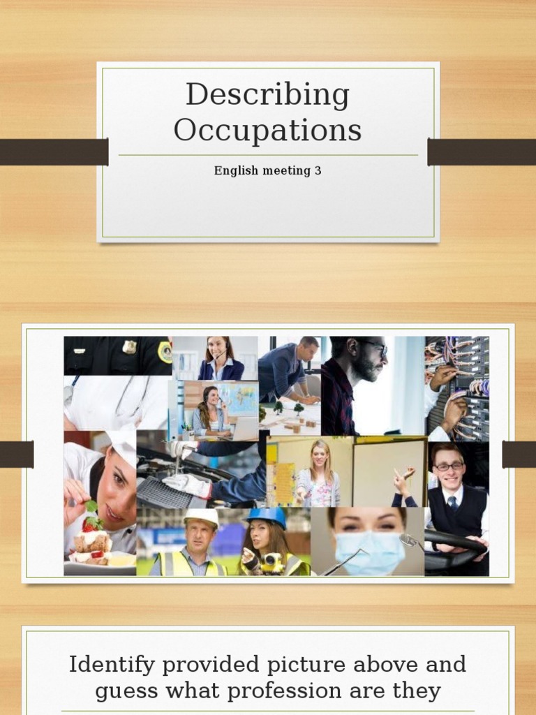 Occupations for English Learners | PDF | Career & Growth