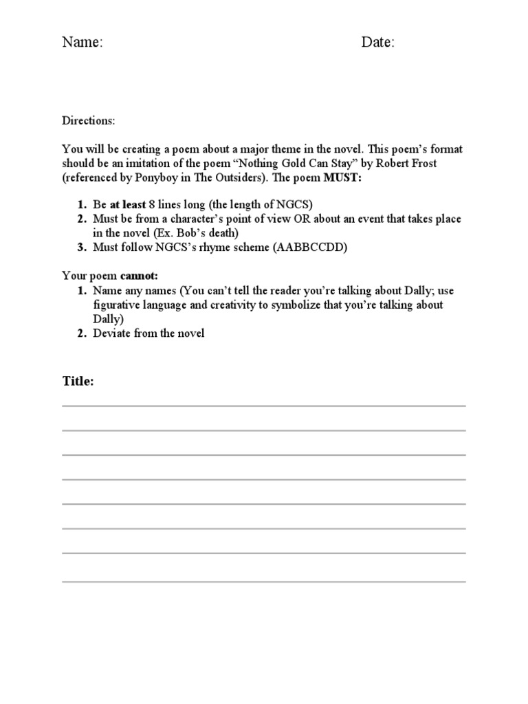 Poem Directions | PDF