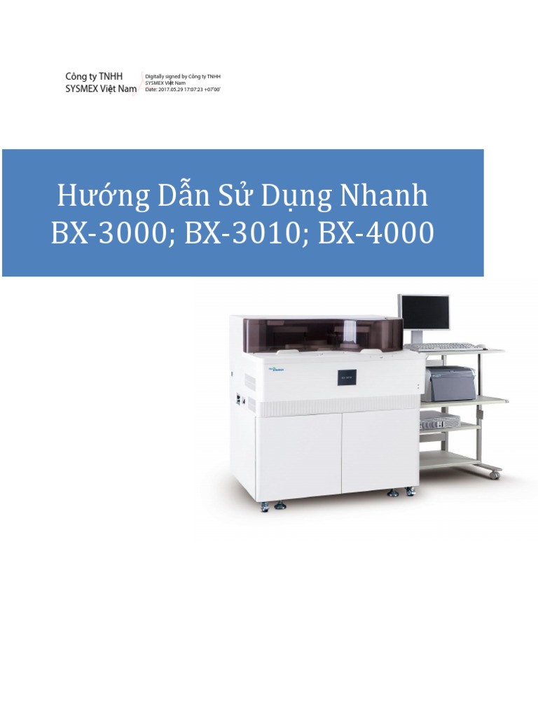 Sysmex BX3000 - BX3010 - BX4000 - Hướng dẫn sử dụng nhanh.signed ...