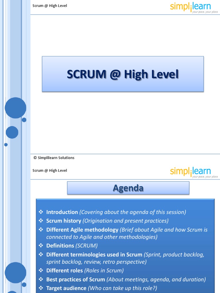 SCRUM at High Level | PDF | Scrum (Software Development) | Agile ...