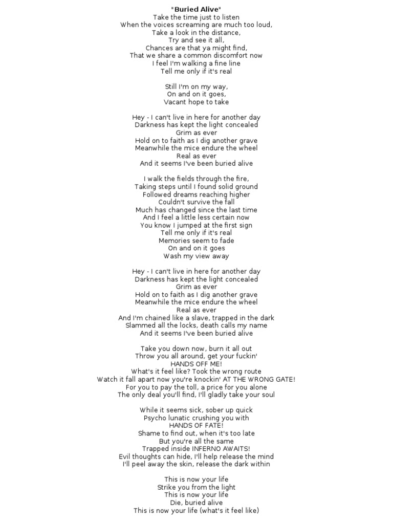 Buried Alive Lyrics | PDF