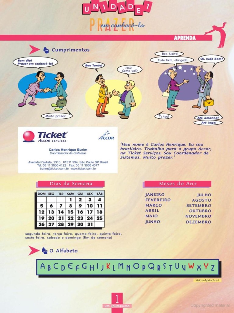 Unidad 1 y 2 Libro Bem-Vindo | PDF