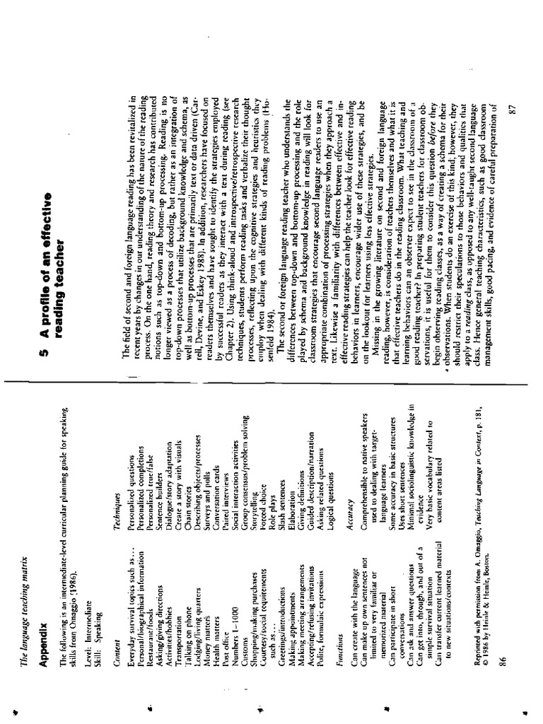 Reading - The Language Teaching Matrix Curriculum, Methodology, and ...