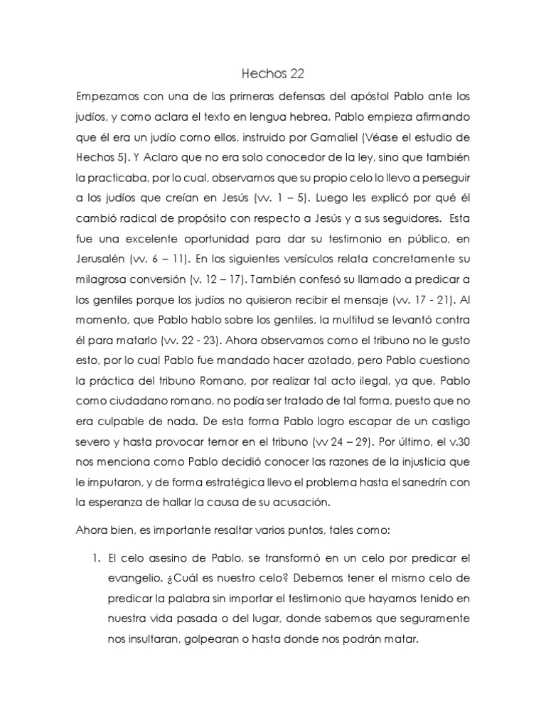 Hechos 22 | PDF | Pablo el apóstol | Jesús
