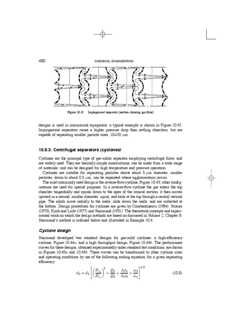 10.8.3. Centrifugal Separators (Cyclones) : Impingement Separator ...