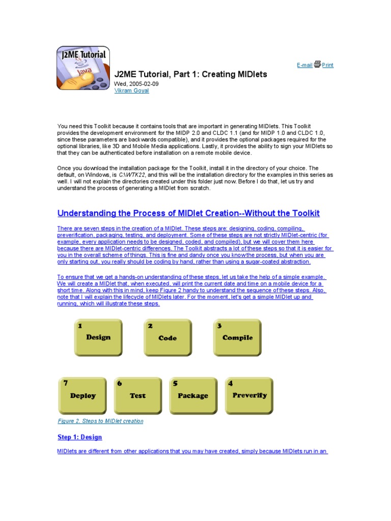 J2me Tutorial Part 1 Creating Midlets Understanding The Process Of