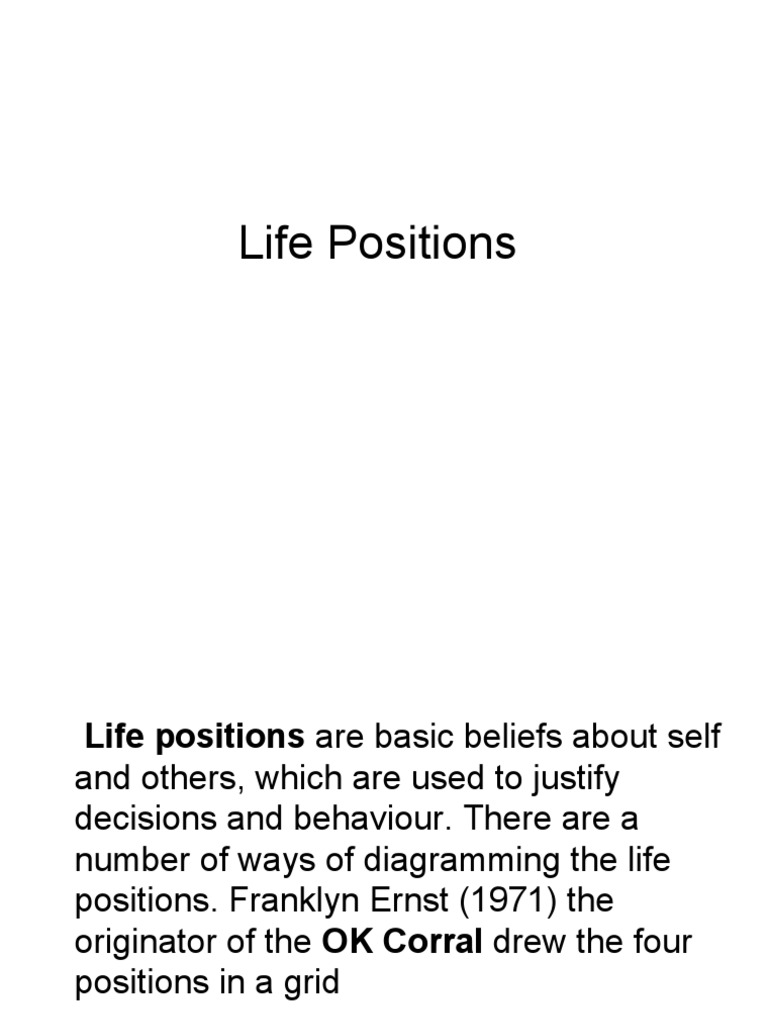 Life Positions | PDF