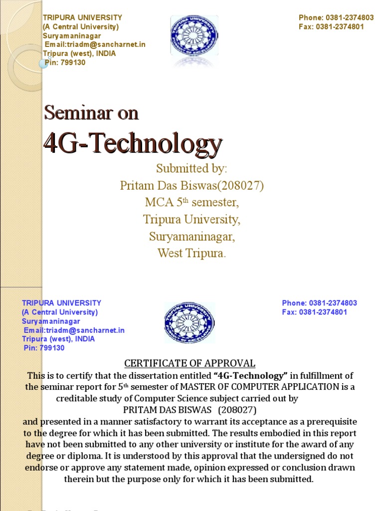 4g Technology Seminar Report Pdf 4 G Computer Network