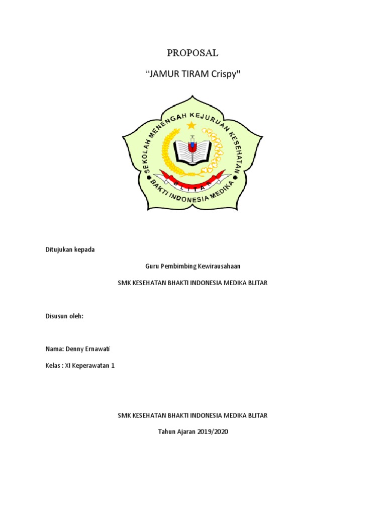 Proposal Jamur Tiram Crispy - Denny Ernawati | PDF | Karier & Perkembangan | Bisnis