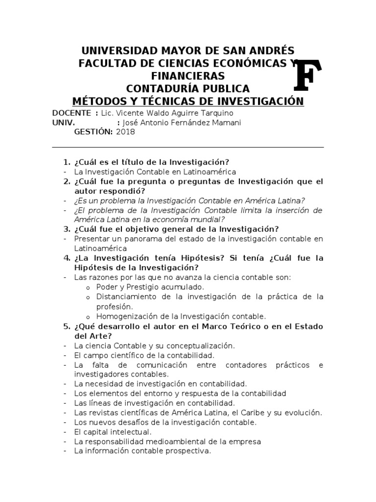 La Investigacion Contable en Latinoamerica | PDF | America latina ...