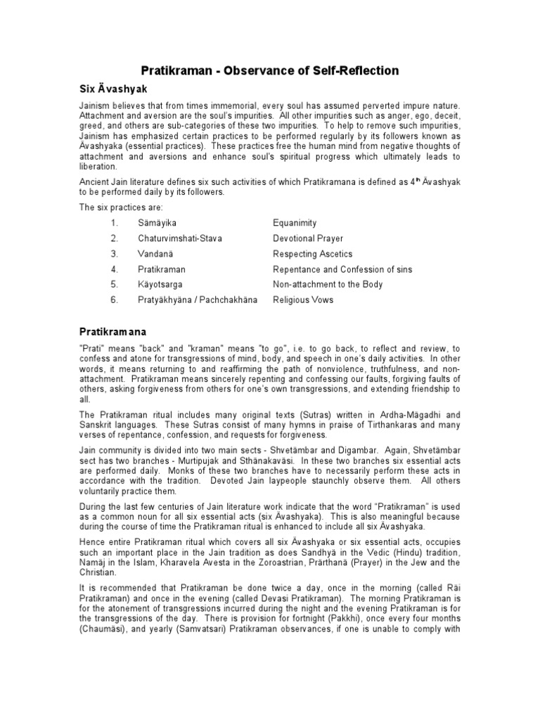 Pratikraman: Jainism's Ritual of Repentance | PDF | Sin | Asceticism