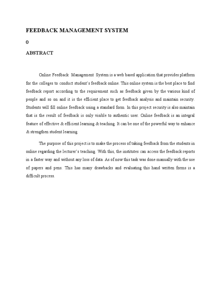 Feedback Management Systems | PDF | C Sharp (Programming Language ...