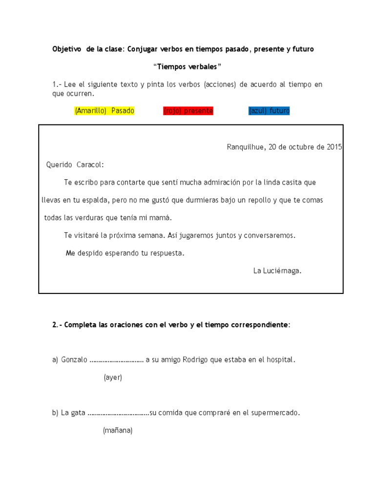 3º Lenguaje Los Verbos Pdf Verbo Gramática