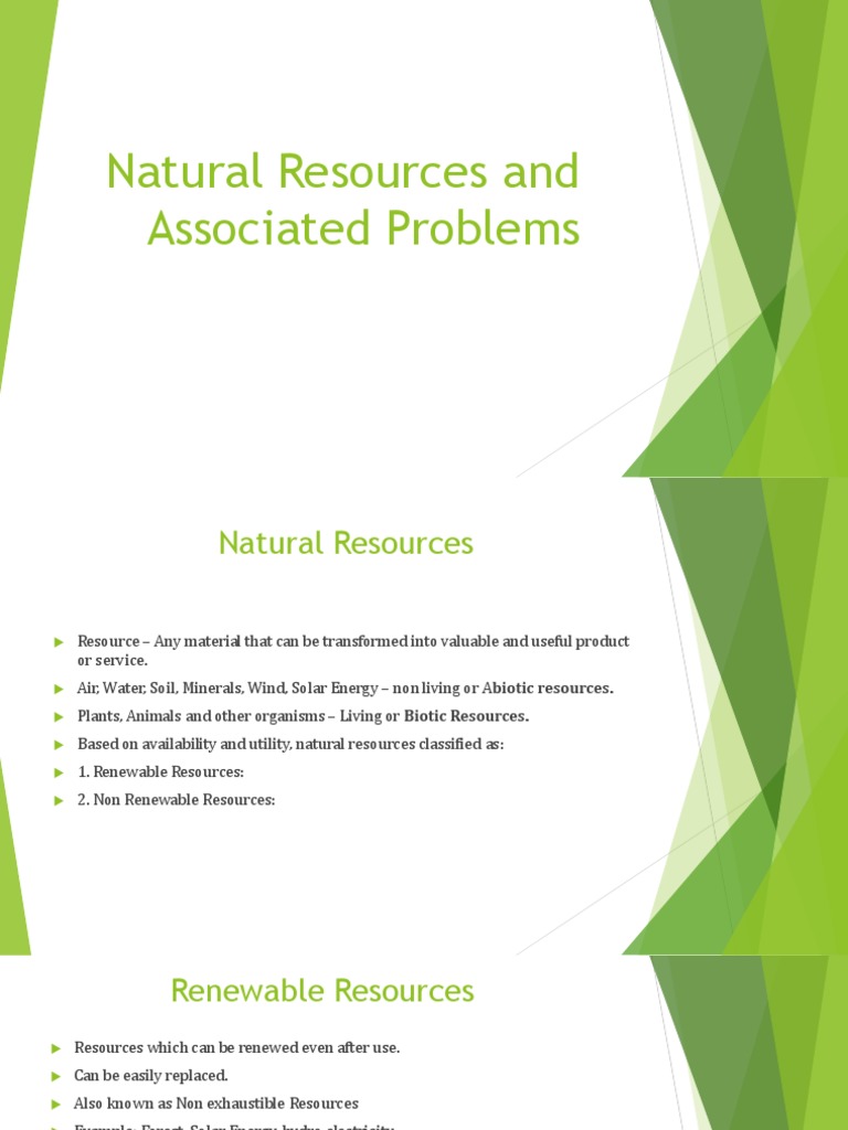 Natural Resources and Associated Problems | Download Free PDF ...