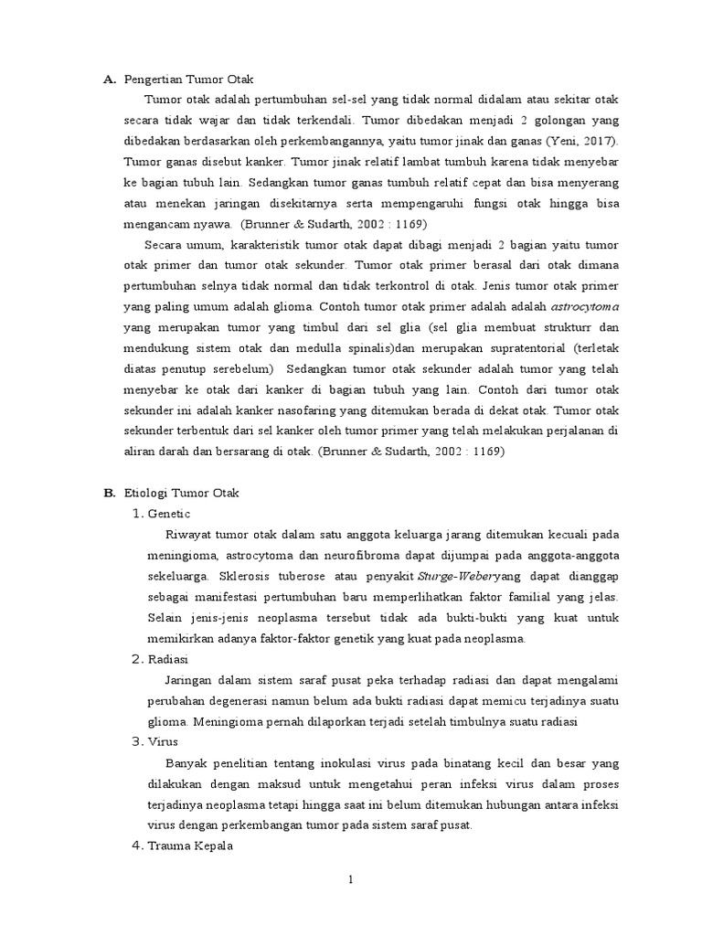 Makalah Tumor Otak | PDF | Kesehatan Holistik