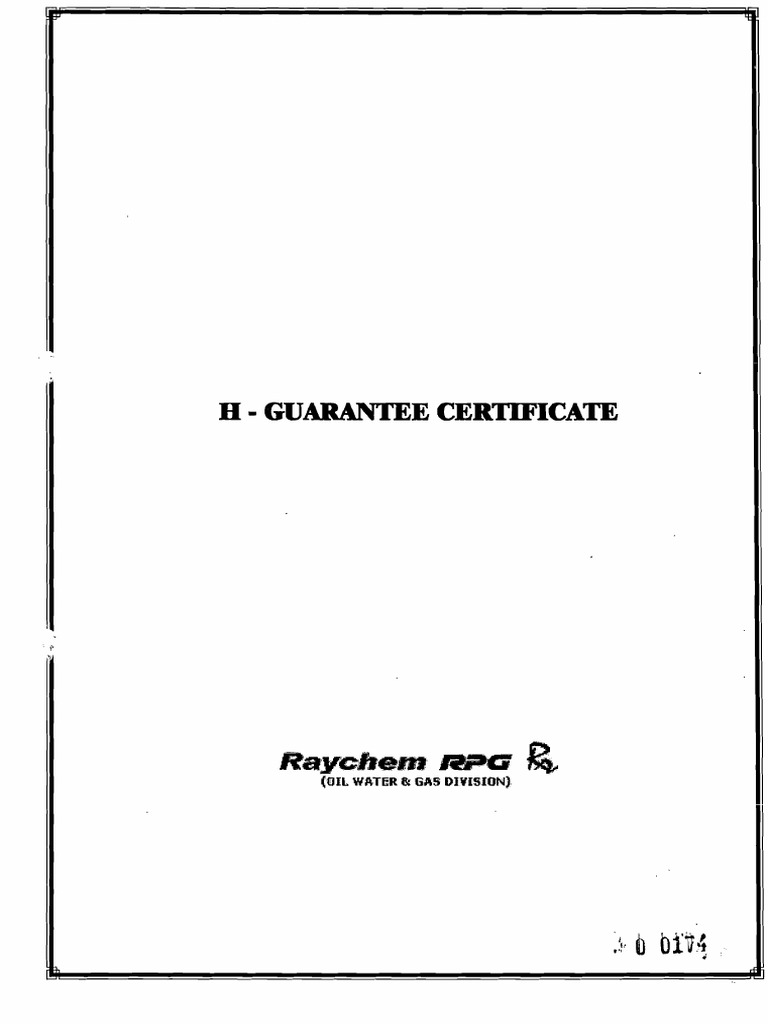 Guarantee Certificate: Raychem | PDF | Economy Of India | Business