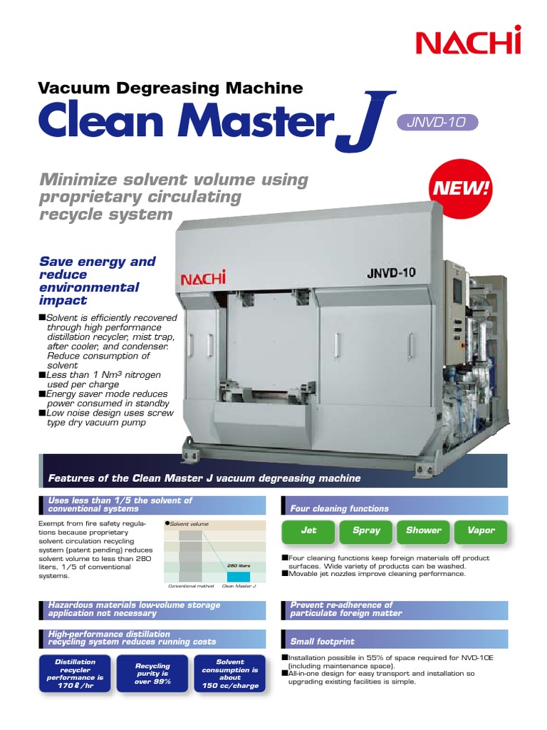 Clean Master: Vacuum Degreasing Machine | PDF | Distillation | Recycling