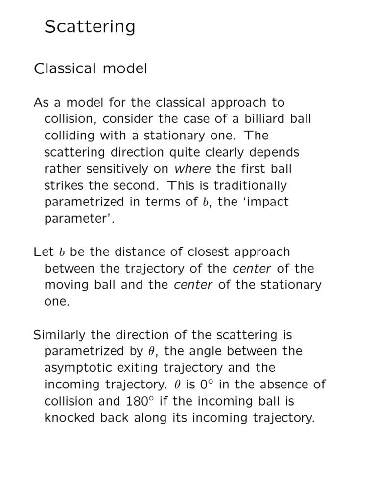 Scattering: Classical Model | PDF | Cross Section (Physics) | Scattering