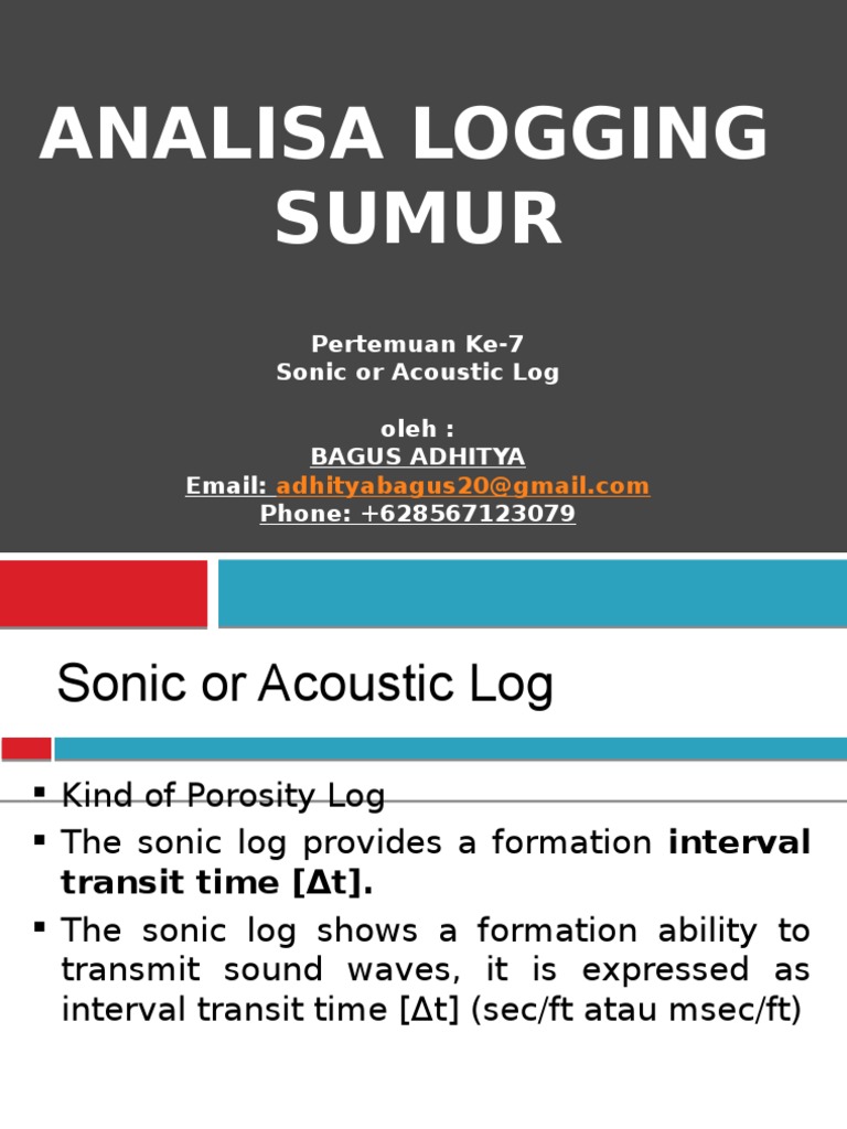 Sonic Log Analysis for Geologists | PDF | Porosity | Reflection Seismology