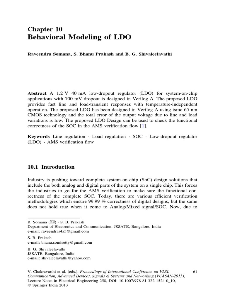 p13 - Behavioral Modeling of LDO | PDF | Amplifier | System On A Chip