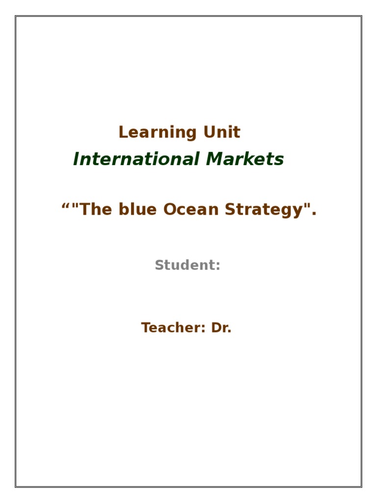 The Blue Ocean Strategy | PDF | Competition | Market (Economics)