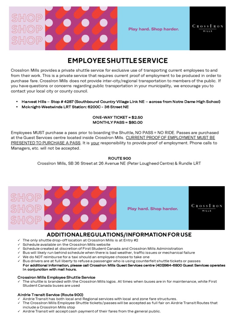 2019 Employee Shuttle Service | PDF | Public Transport | Bus