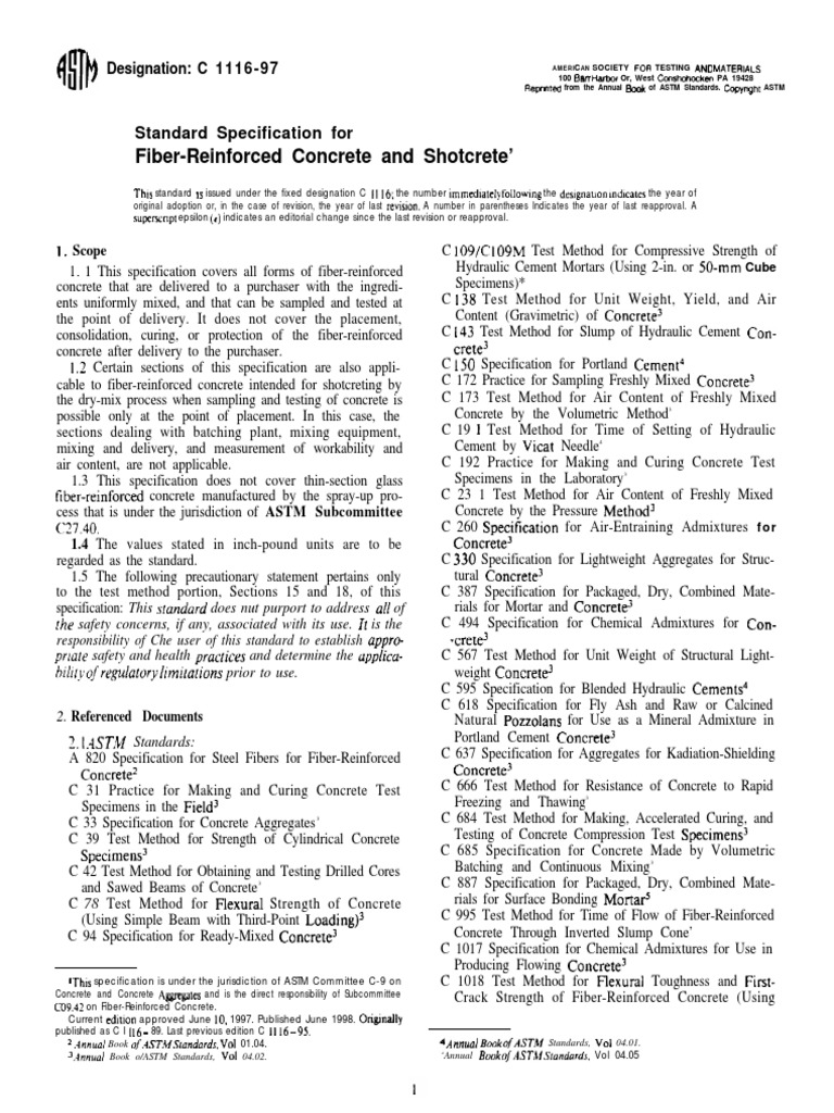 Astm C 1116 | PDF | Concrete | Cement