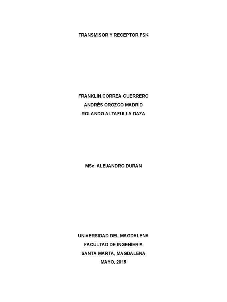Transmisor y Receptor FSK | PDF | Modulación | Transmisor