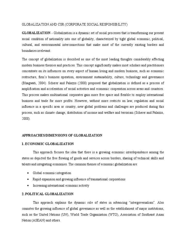 2.5 Globalization and CSR | PDF | Corporate Social Responsibility | Multinational Corporation