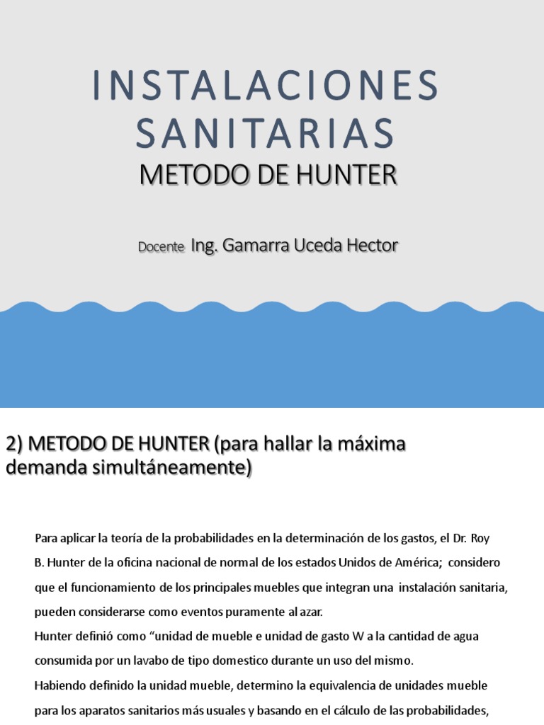 Metodo de Hunter - Redes de Agua Potable - Utp PDF | PDF | Baño ...