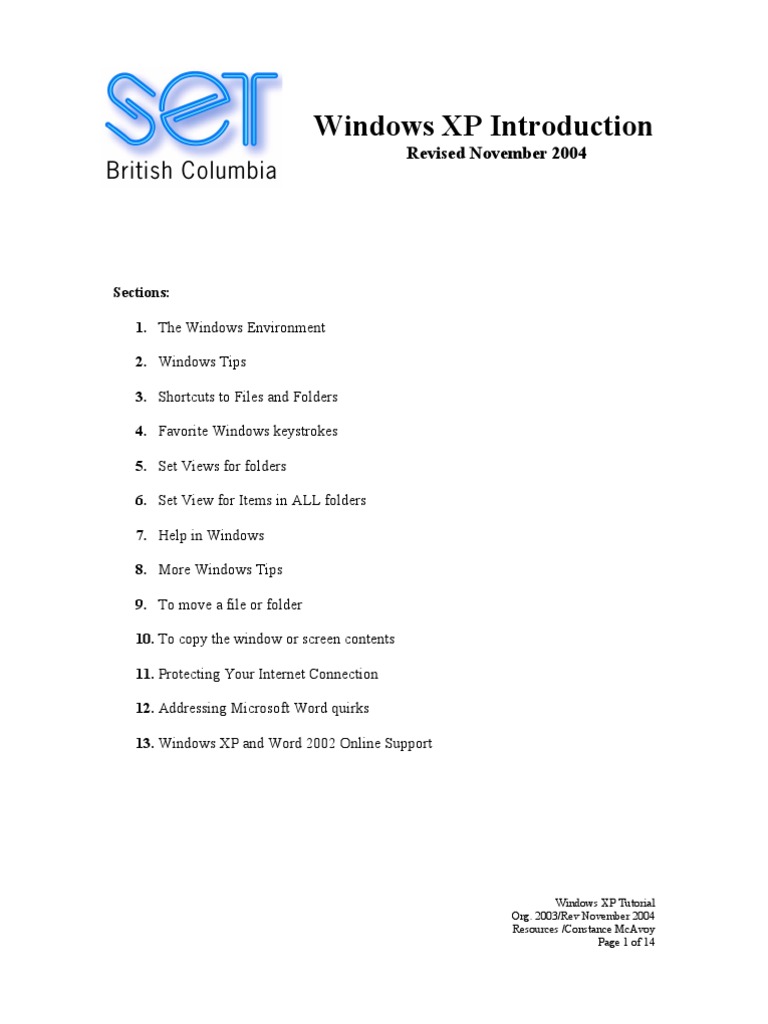 Windows XP Tutorial | PDF | Icon (Computing) | Microsoft Windows