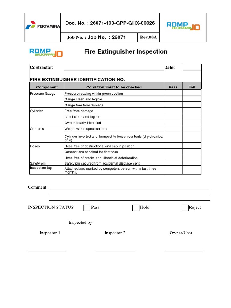 Fire Extinguisher Form | PDF