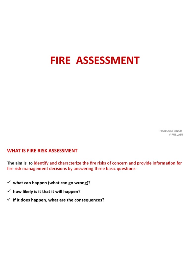 Fire Risk Assessment | PDF | Risk Assessment | Hazards