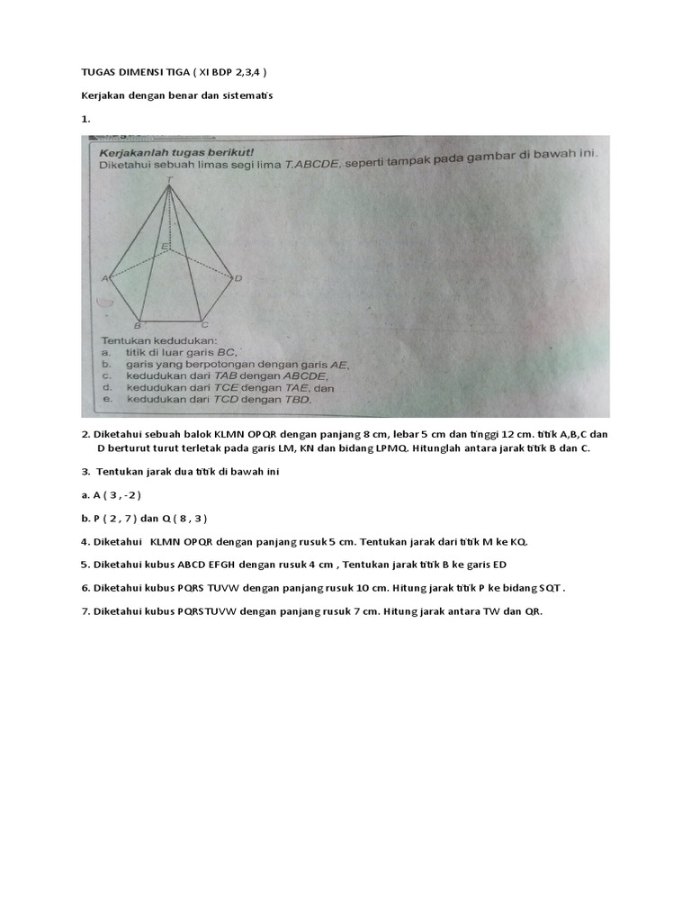 Tugas Dimensi Tiga | PDF | Seni | Sains & Matematika