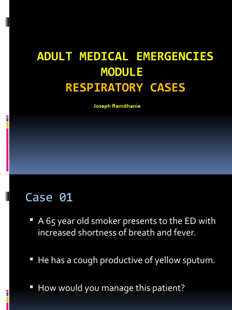 Adult Medical Emergencies: Respiratory Cases | PDF | Pneumonia ...