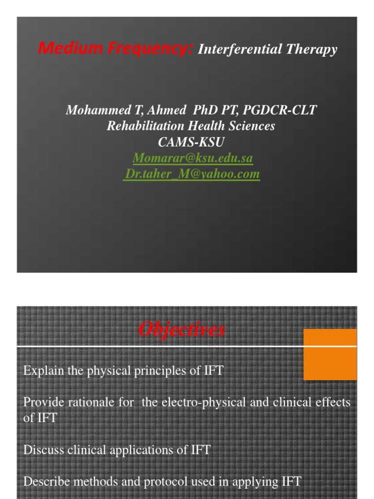 Medium Frequency: Interferential Therapy | PDF | Analgesic | Pain