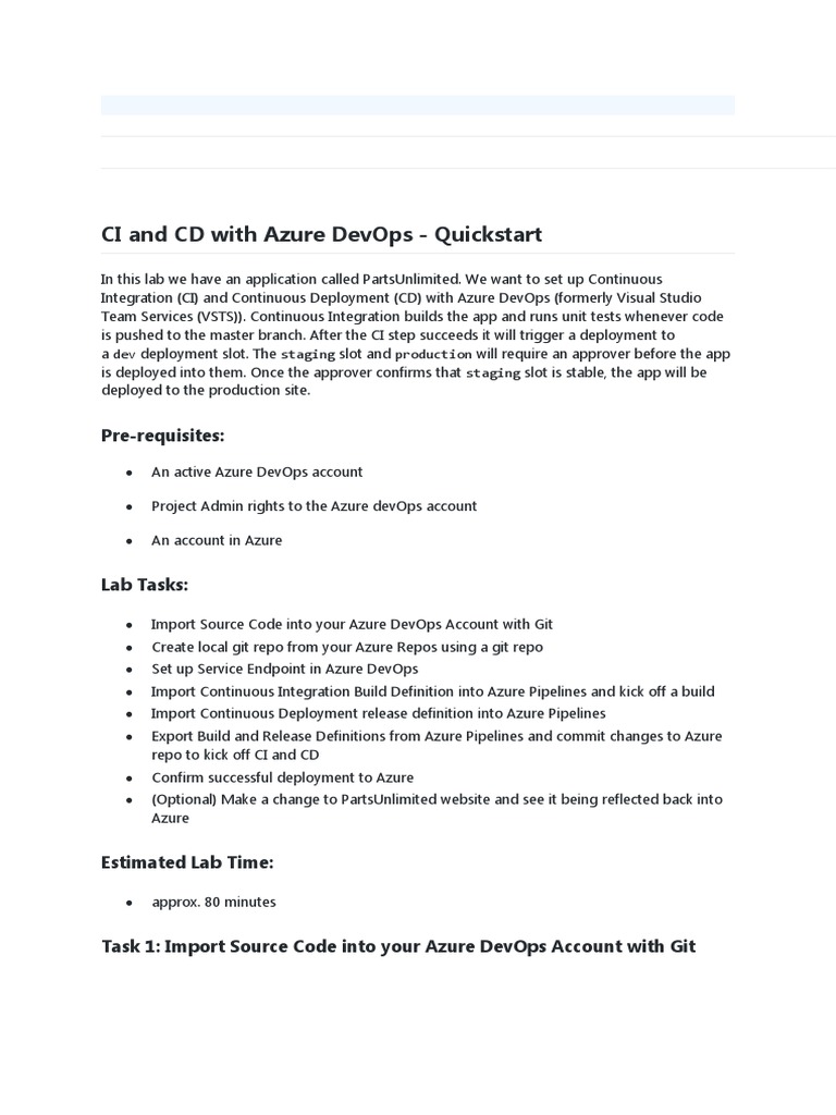 CI and CD With Azure DevOps | Download Free PDF | Microsoft Visual Studio | System Software