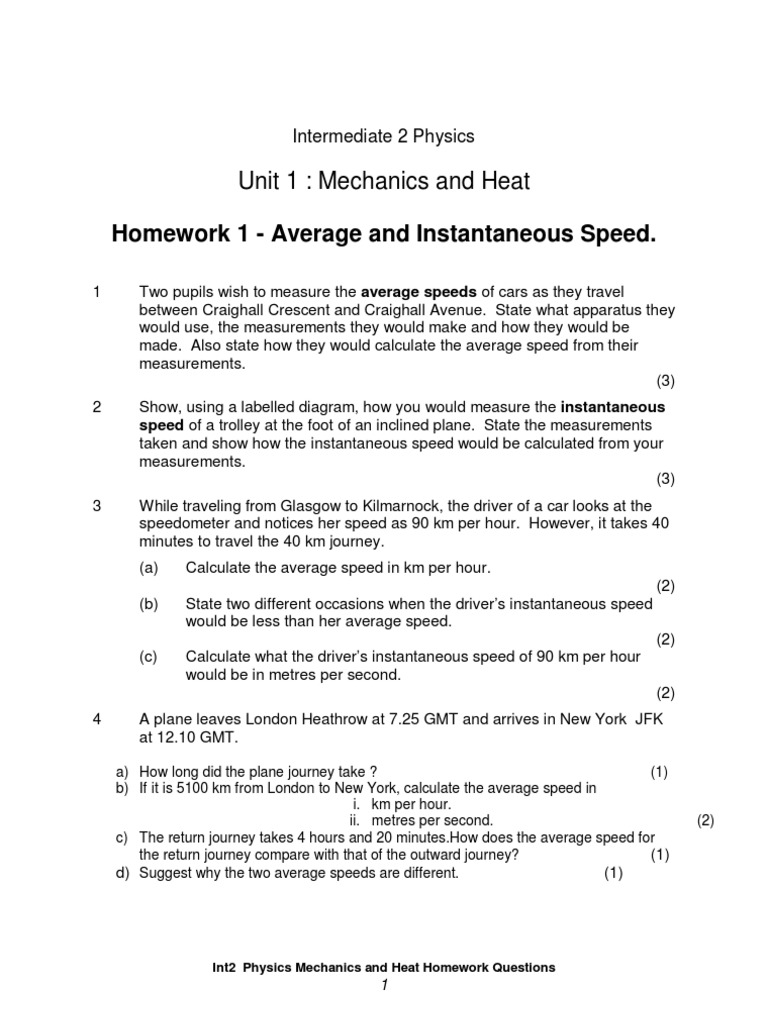 Mechanics Homework Problems | PDF | Acceleration | Force