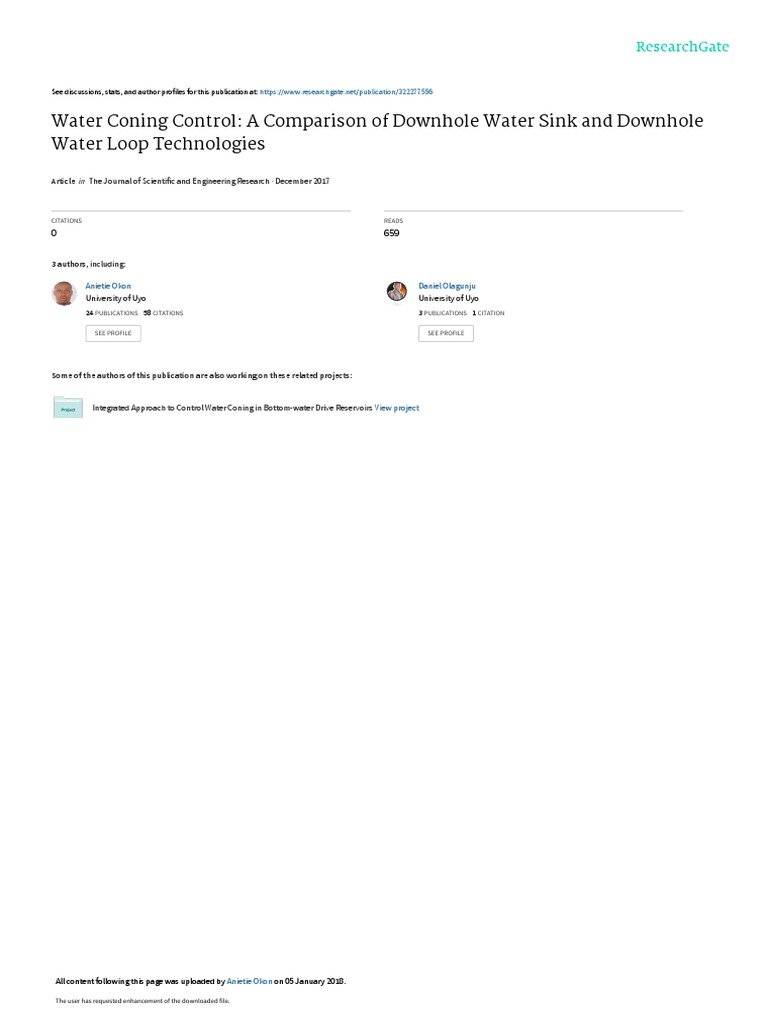 Water Coning Control: DWS vs. DWL Technologies | PDF | Petroleum ...