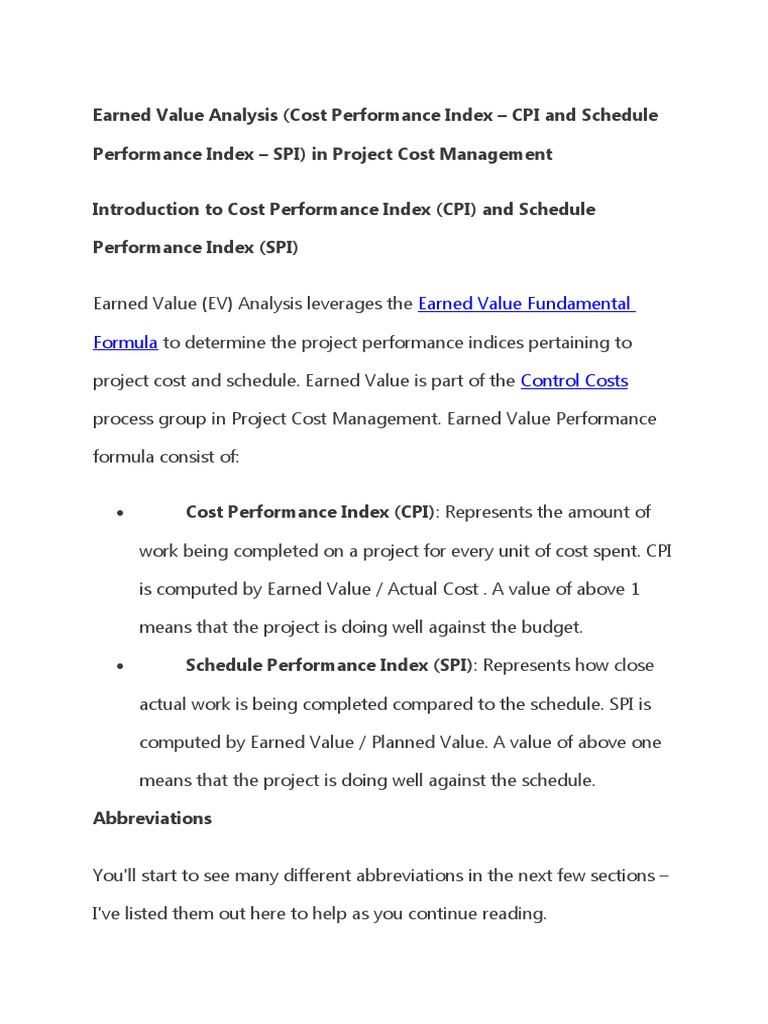 Earned Value Analysis | PDF | Business | Teaching Mathematics