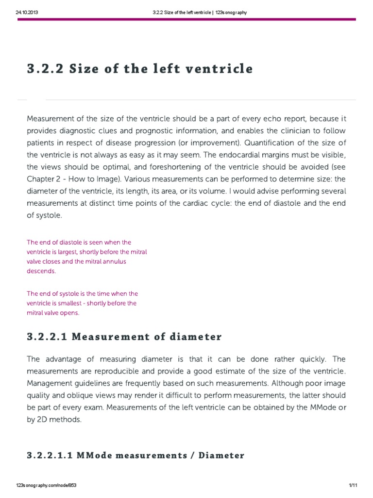 Size Left Ventricle | PDF | Ventricle (Heart) | Heart Valve