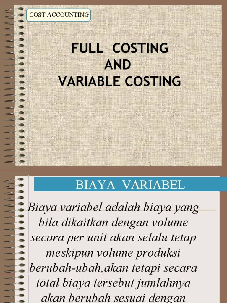 Perbandingan Full Costing dan Variable Costing | PDF