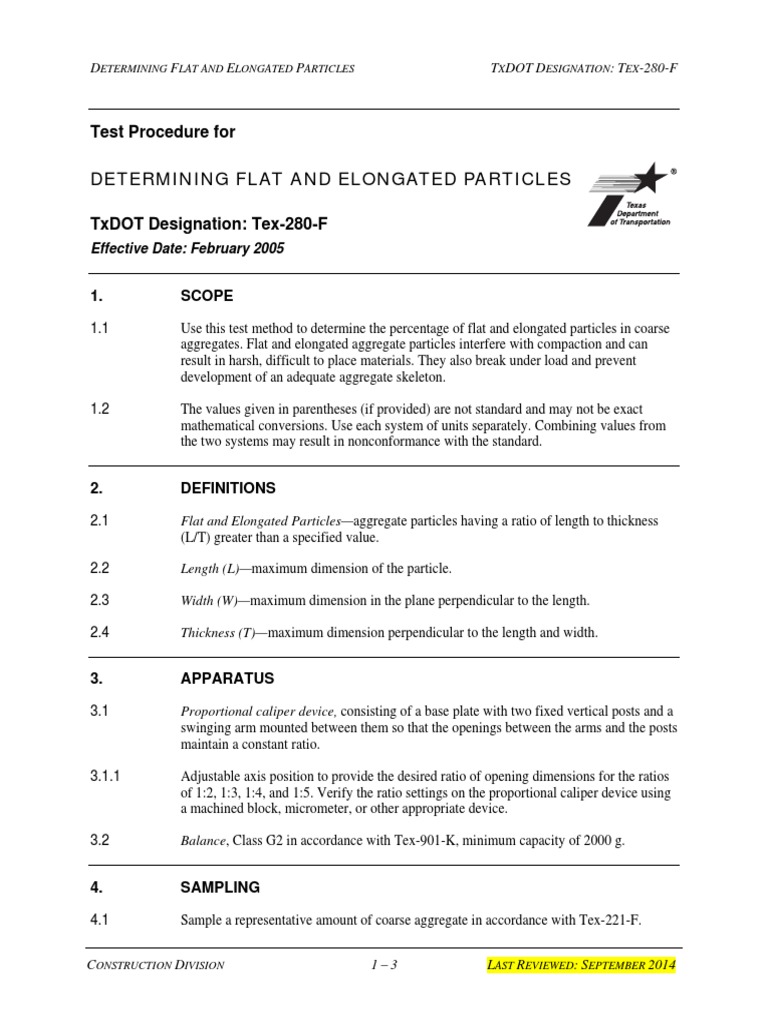 Determining Flat and Elongated Particles: Test Procedure For | PDF ...
