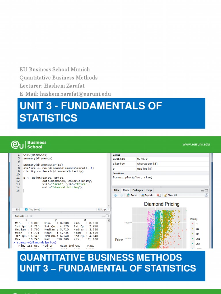 Unit 3 - Descriptive Statistics | PDF | Variance | Standard Deviation