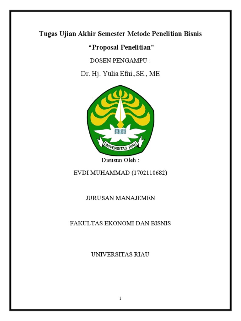 Cover Proposal Uas | PDF