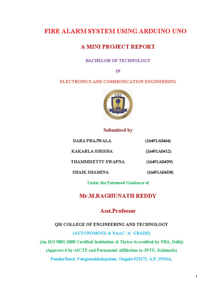 Fire Alarm System Using Arduino Uno | PDF | Embedded System | Arduino