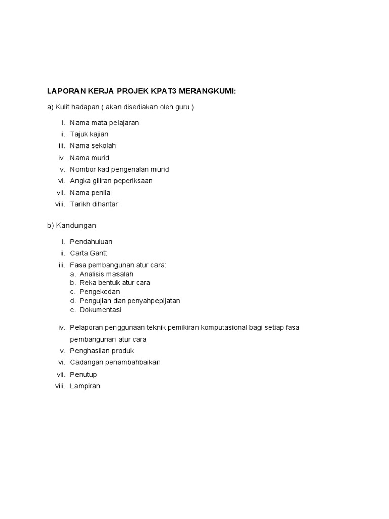 Apa Yang Perlu Ada Di Dalam Kerja Projek ASK Anda | PDF