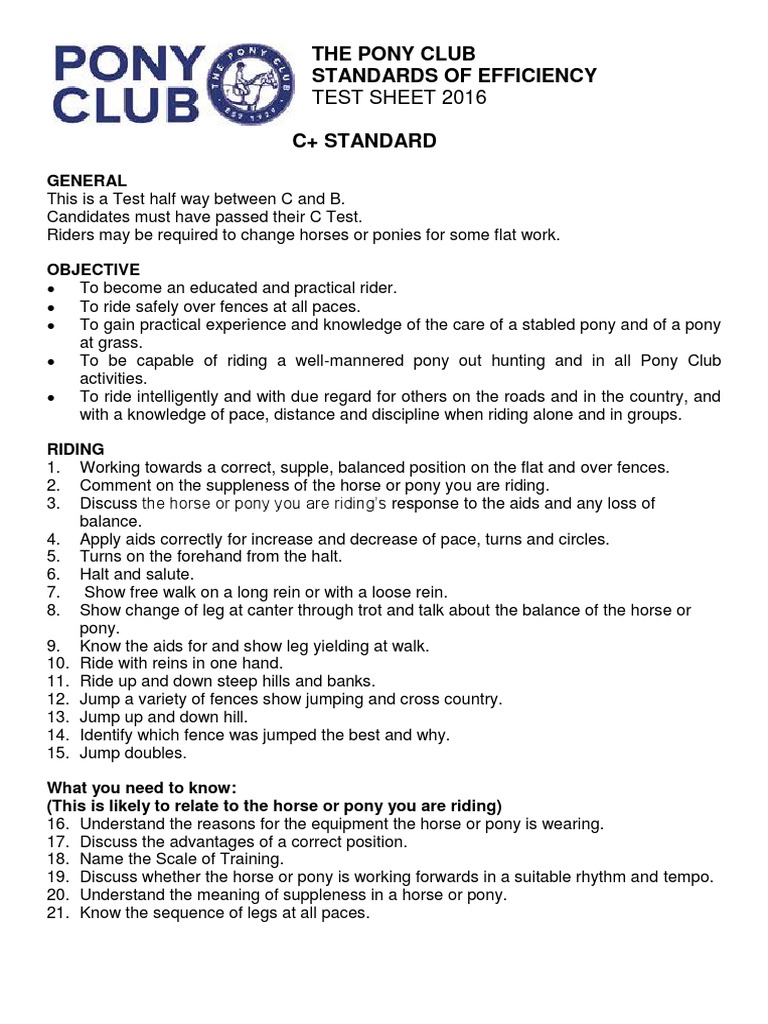C Plus Test Syllabus | PDF | Horse Gait | Horses